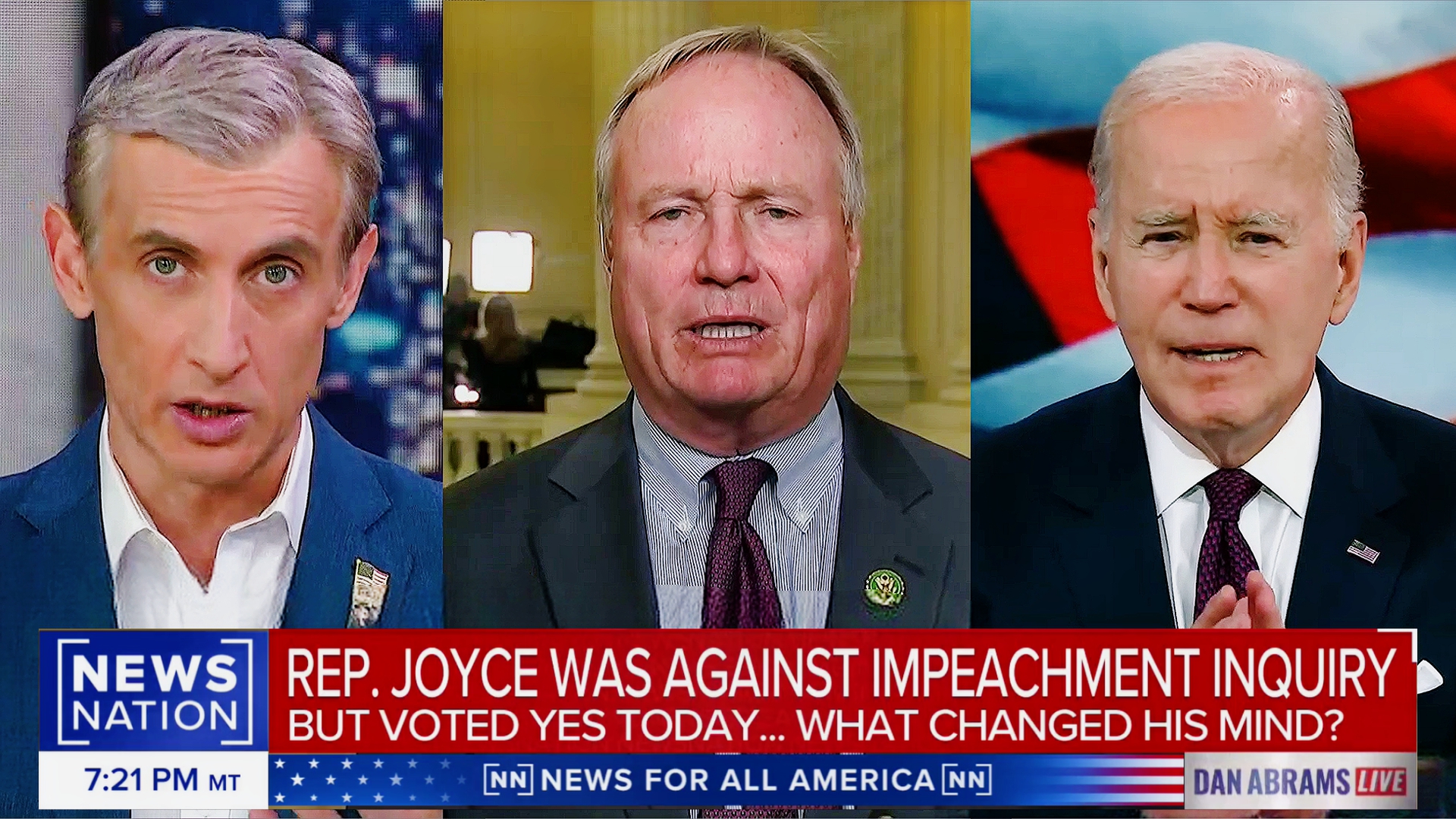 Dan Abrams Stumps GOP Rep Who Voted For Biden Impeach Probe