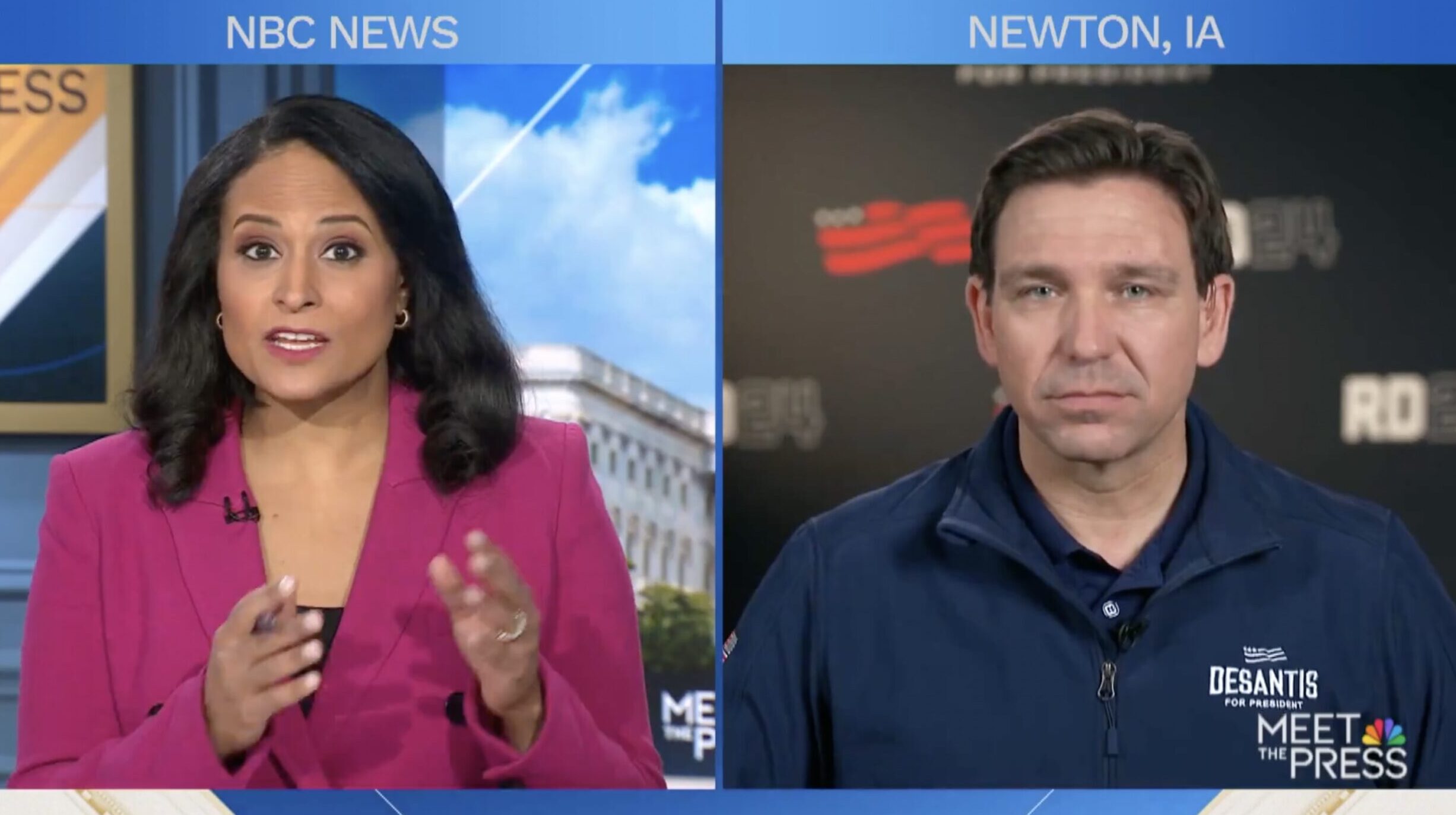 NBC's Kristen Welker Asks Ron DeSantis if He'll Drop Out