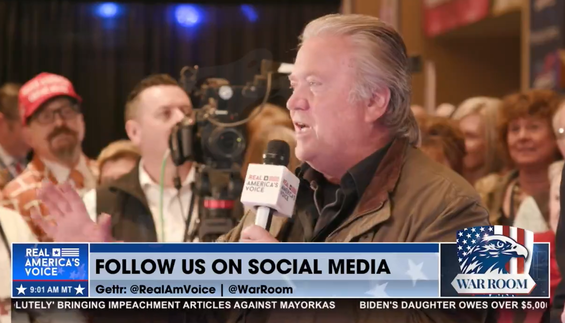 Steve Bannon Heckles Tim Miller At Pro-Trump Event
