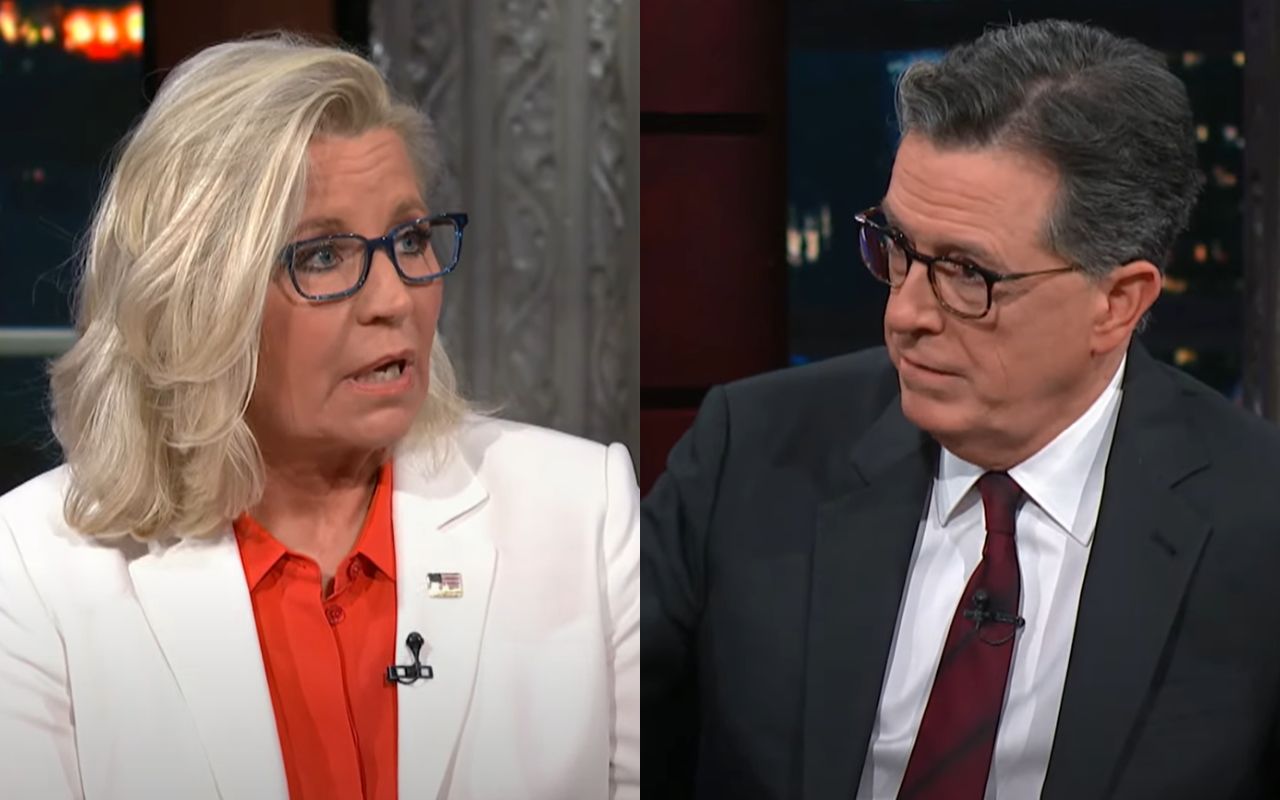 Liz Cheney and Stephen Colbert Battle Over GOP, Trump