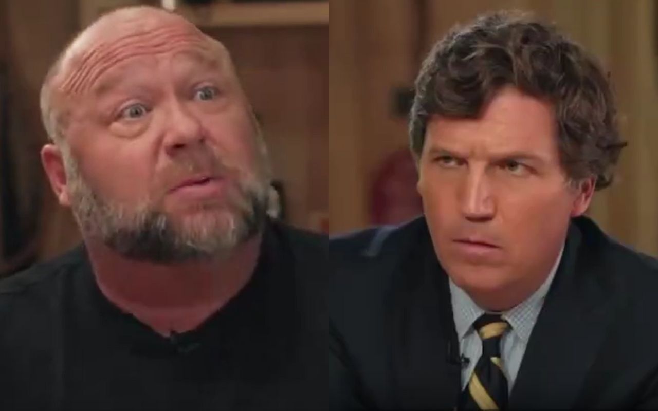 Tucker Carlson Straight-Faced For Alex Jones Biden Claims