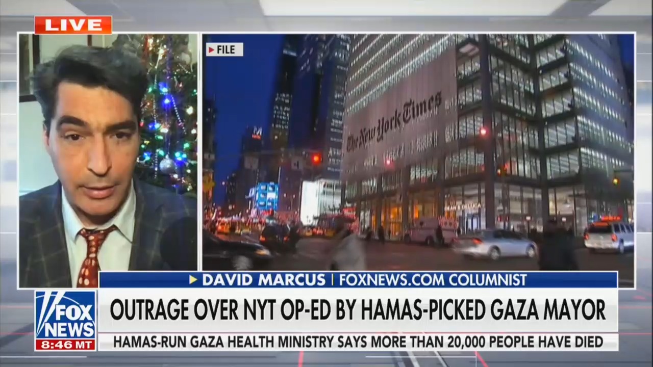 Fox's David Marcus Slams New York Times Op-Ed By Gaza Mayor