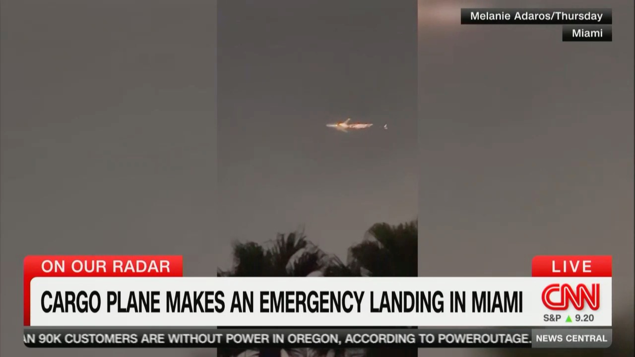 Video Shows Sparks From Cargo Plane Over Miami
