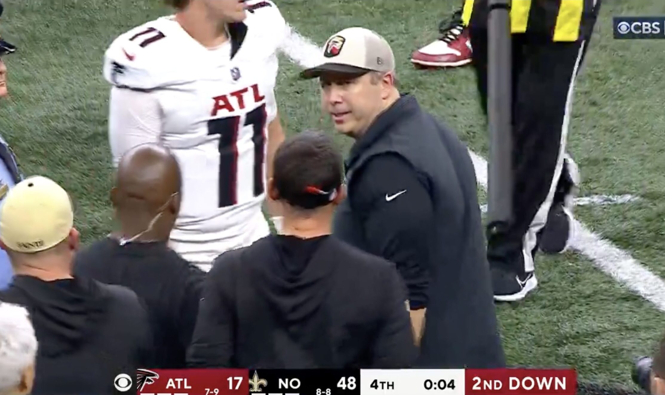 Falcons Coach Arthur Smith Confronts Saints' Dennis Allen