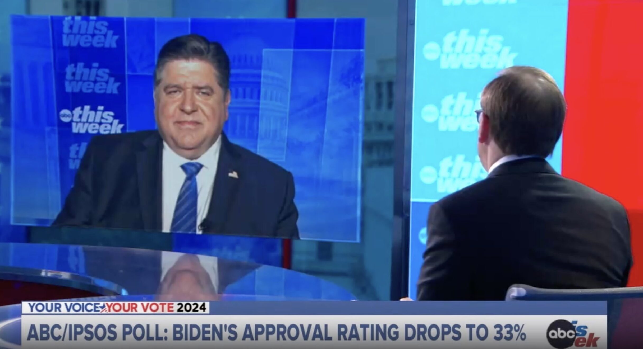 ABC's Jon Karl Asks JB Pritzker About Biden's 33% Approval