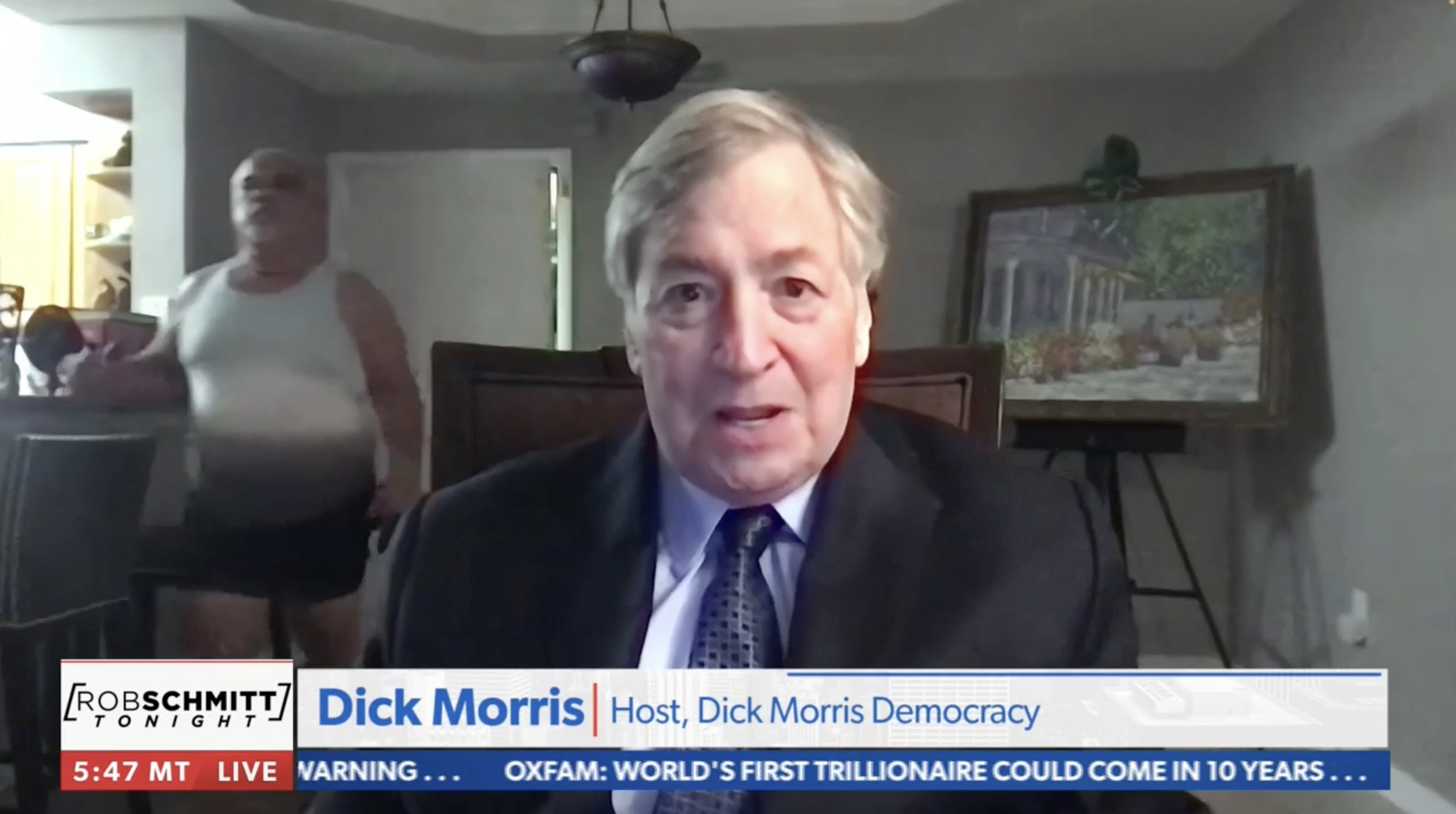 Underwear-Clad Man Walks Through Dick Morris's Newsmax Hit