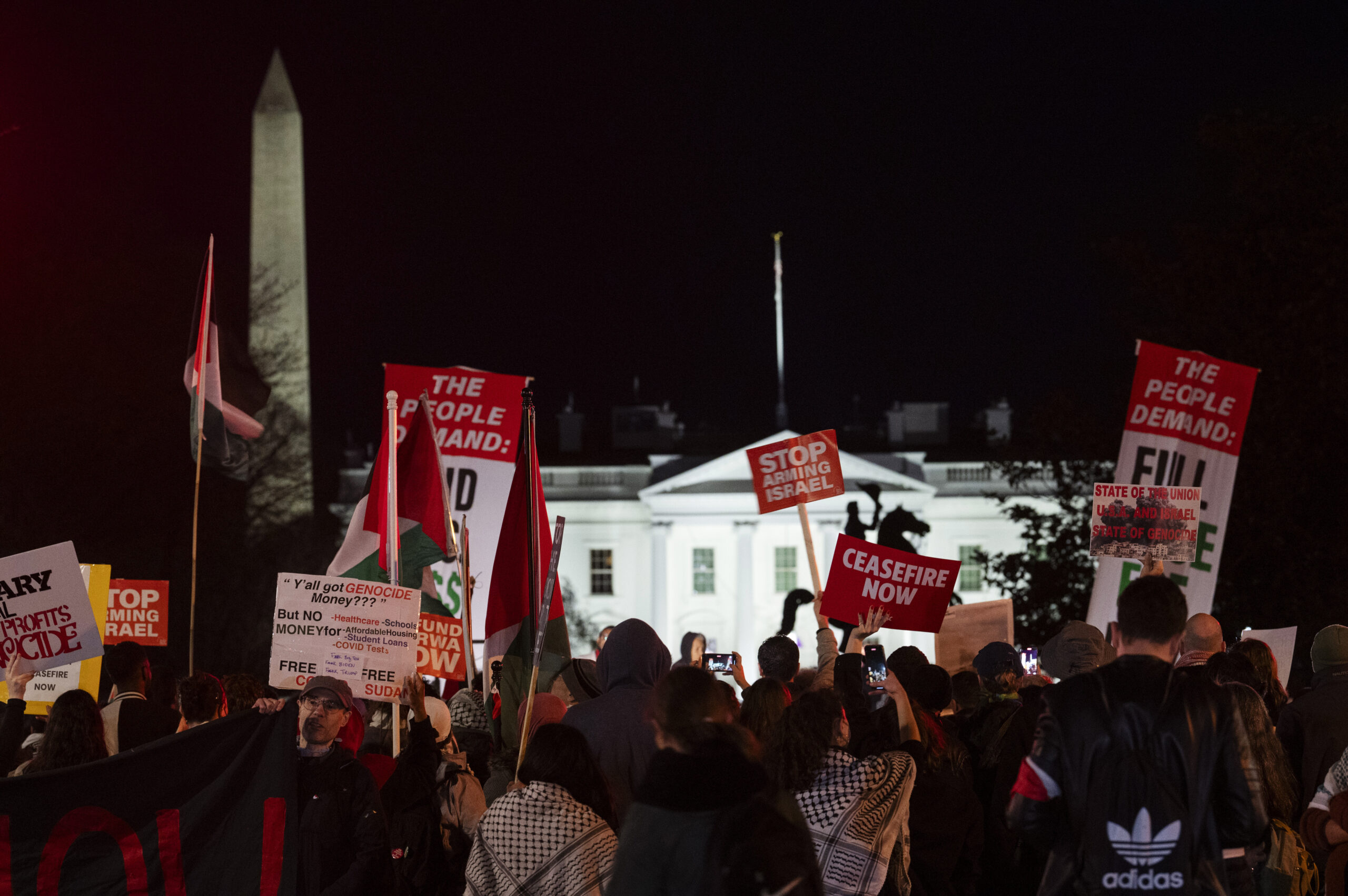 Gaza Protesters Block Streets Near White House Ahead of State of the ...