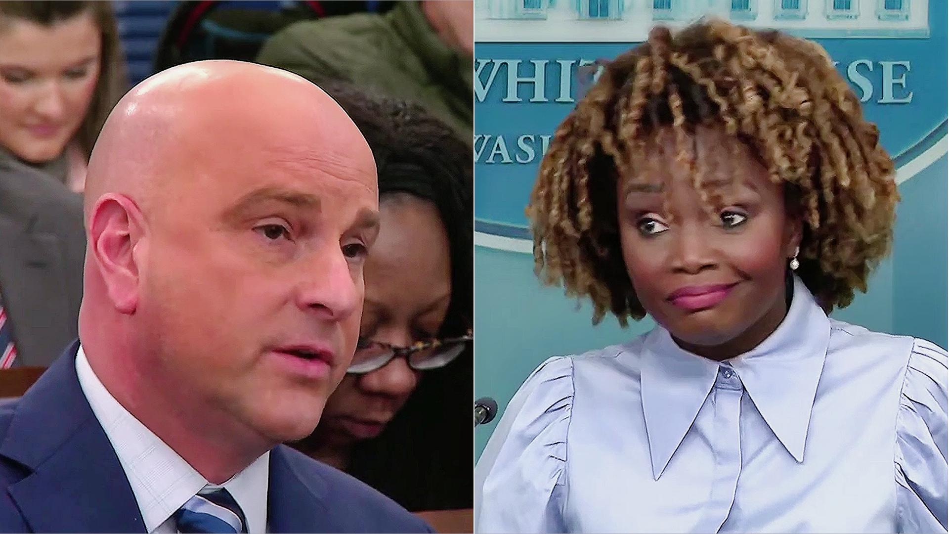 KJP Mocks Newsmax, Fox Grilling About Biden Using Notecards