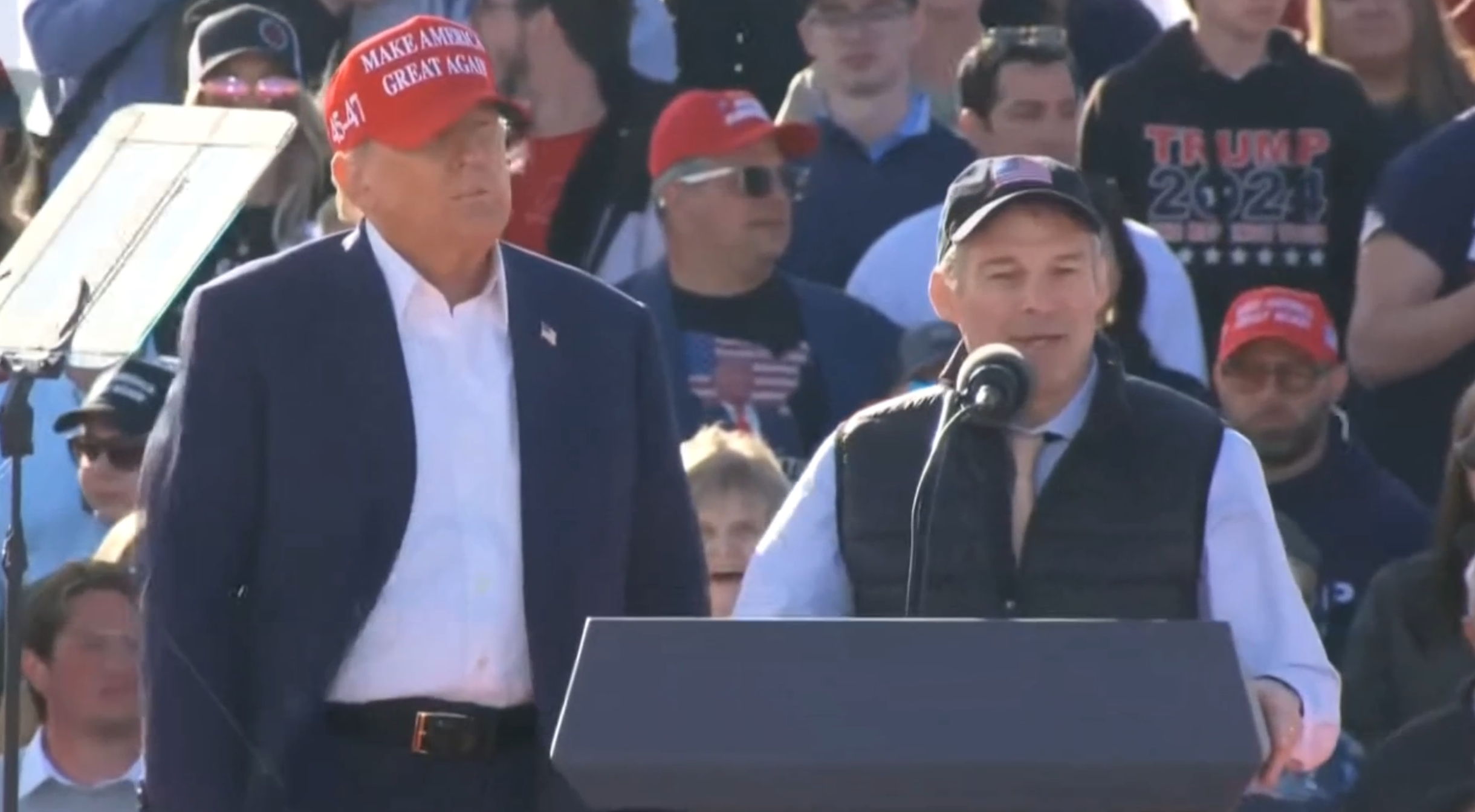 Jim Jordan Rails Against NBA And Hollywood At Trump Rally