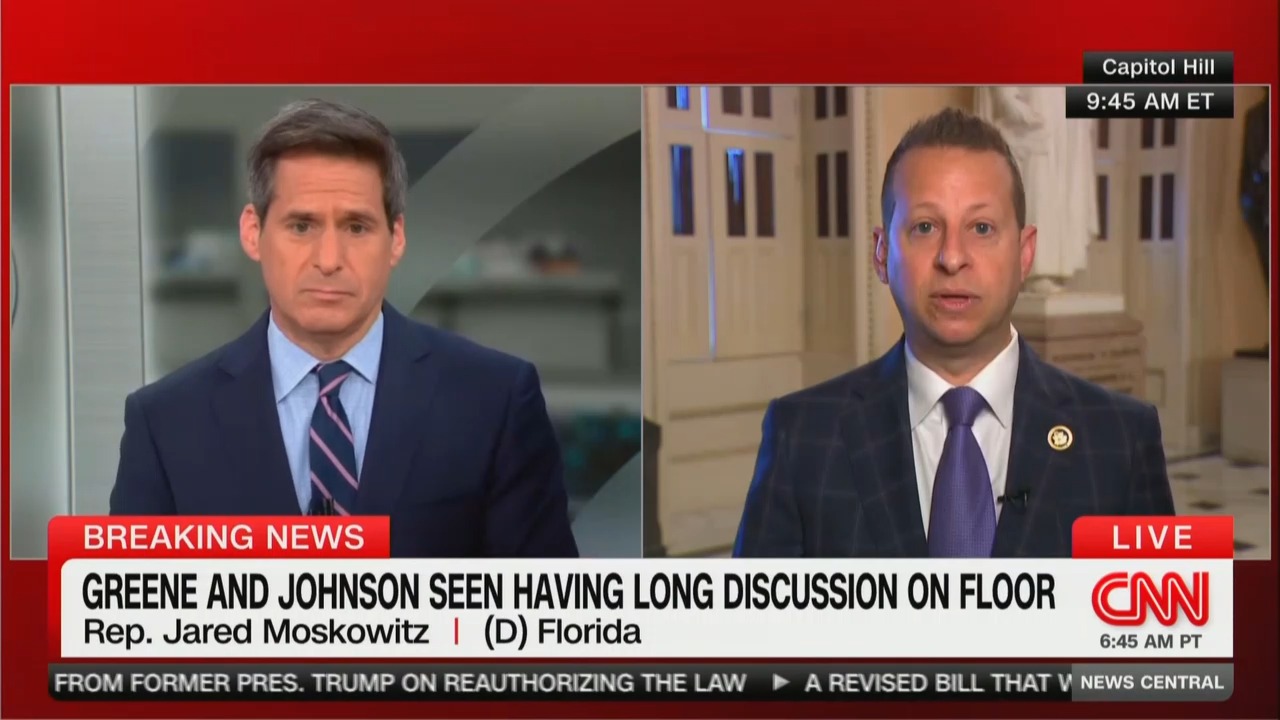 Jared Moskowitz Vows to Not Remove Mike Johnson