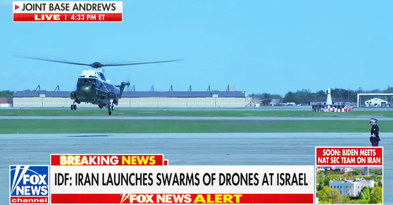 Biden Rushes Back To White House As Iran Launches Drone Attack On Israel