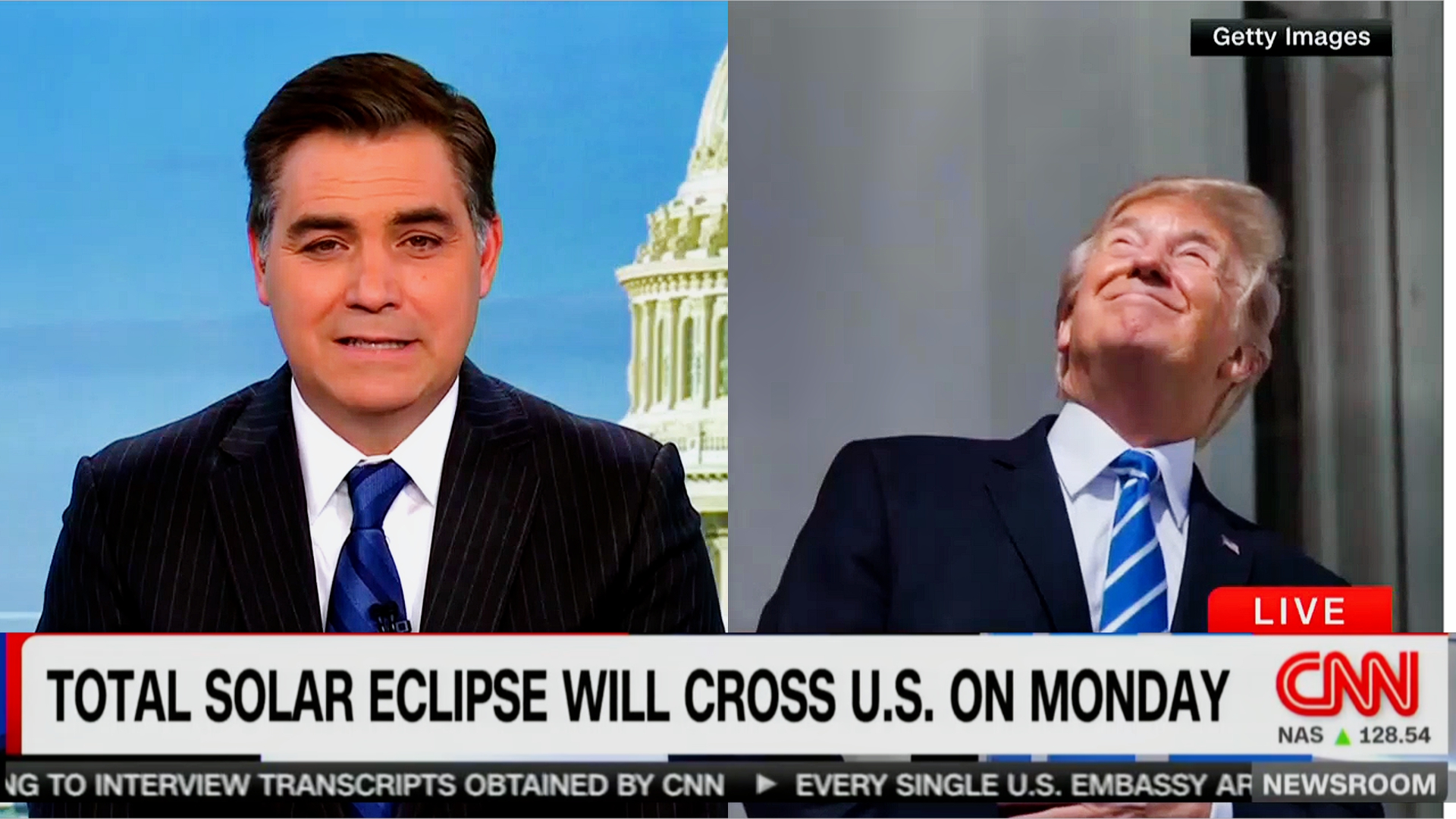 Jim Acosta Warns About Eclipse Safety — With Help From Trump