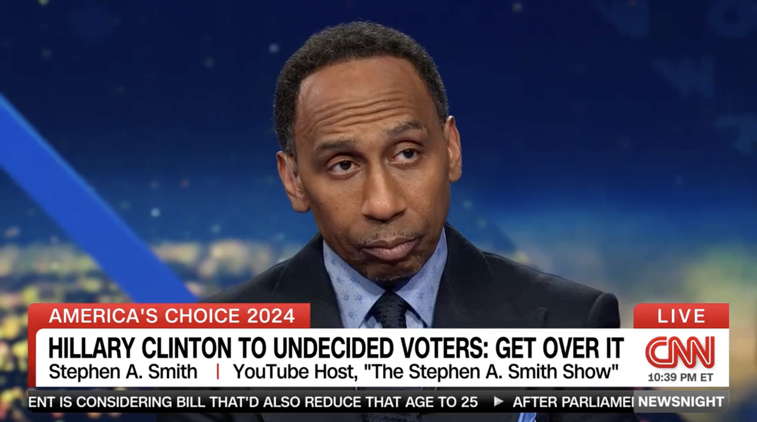 Stephen A. Smith Calls Out Hillary Clinton for Voter Comment