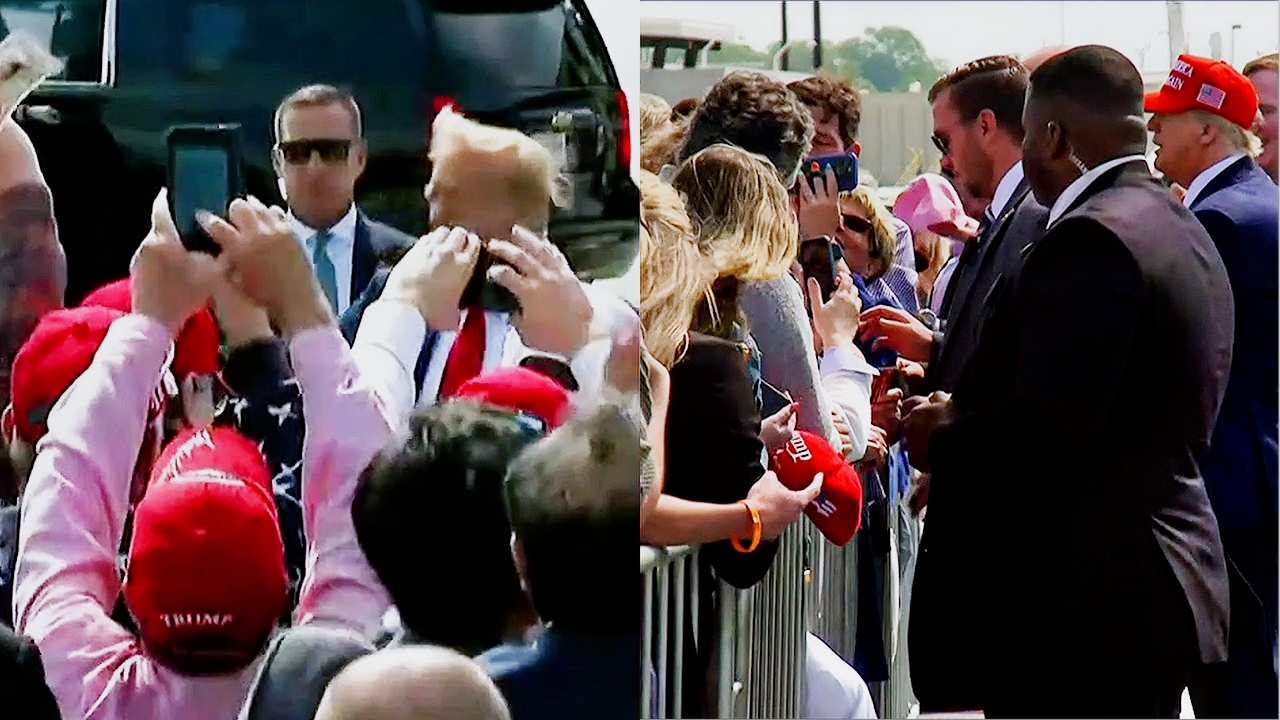 Woman Yells For Trump To 'Sign My Baby's Forehead!'