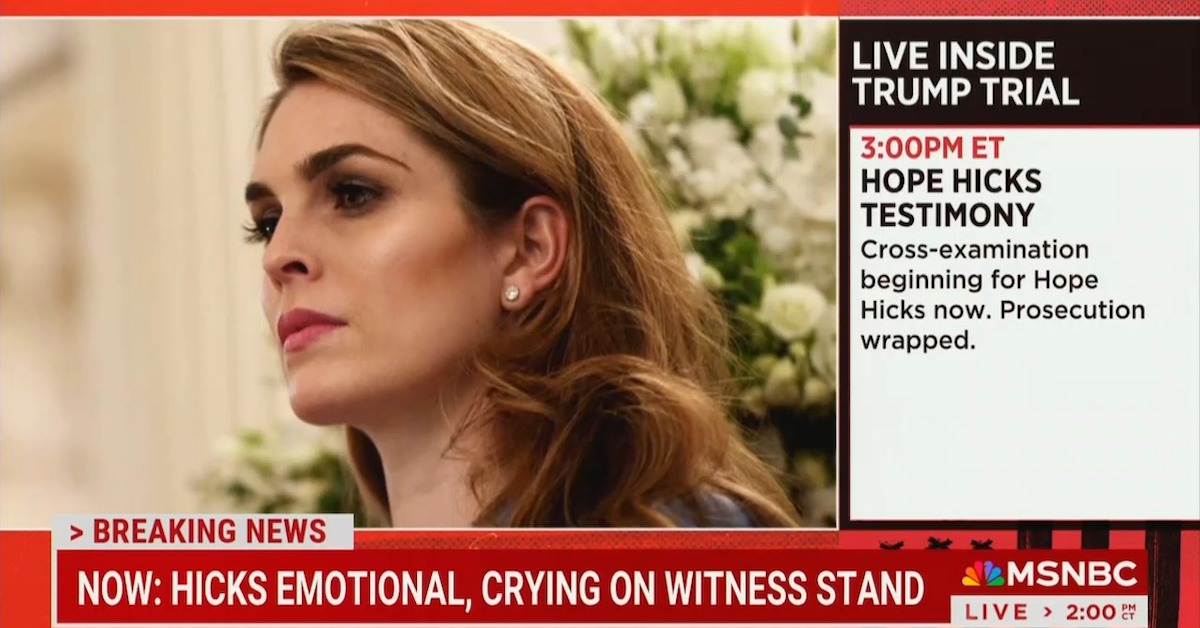 Hope Hicks Breaks Down in Tears at Trump Trial