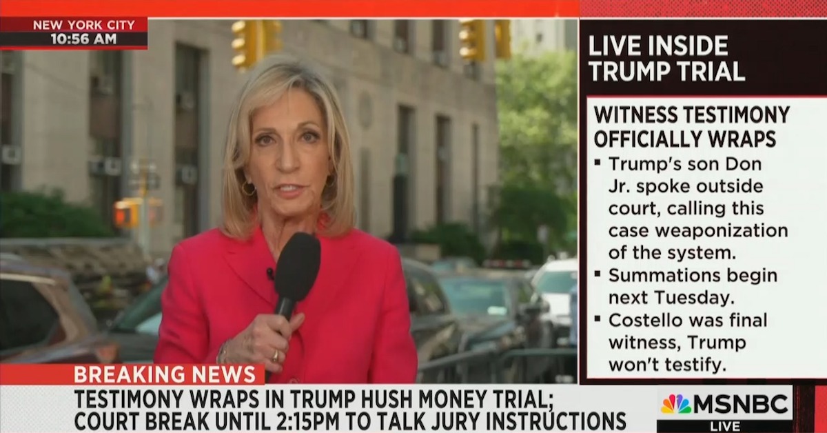 Andrea Mitchell Trump Trial Report Nearly Drowned Out By Protesters