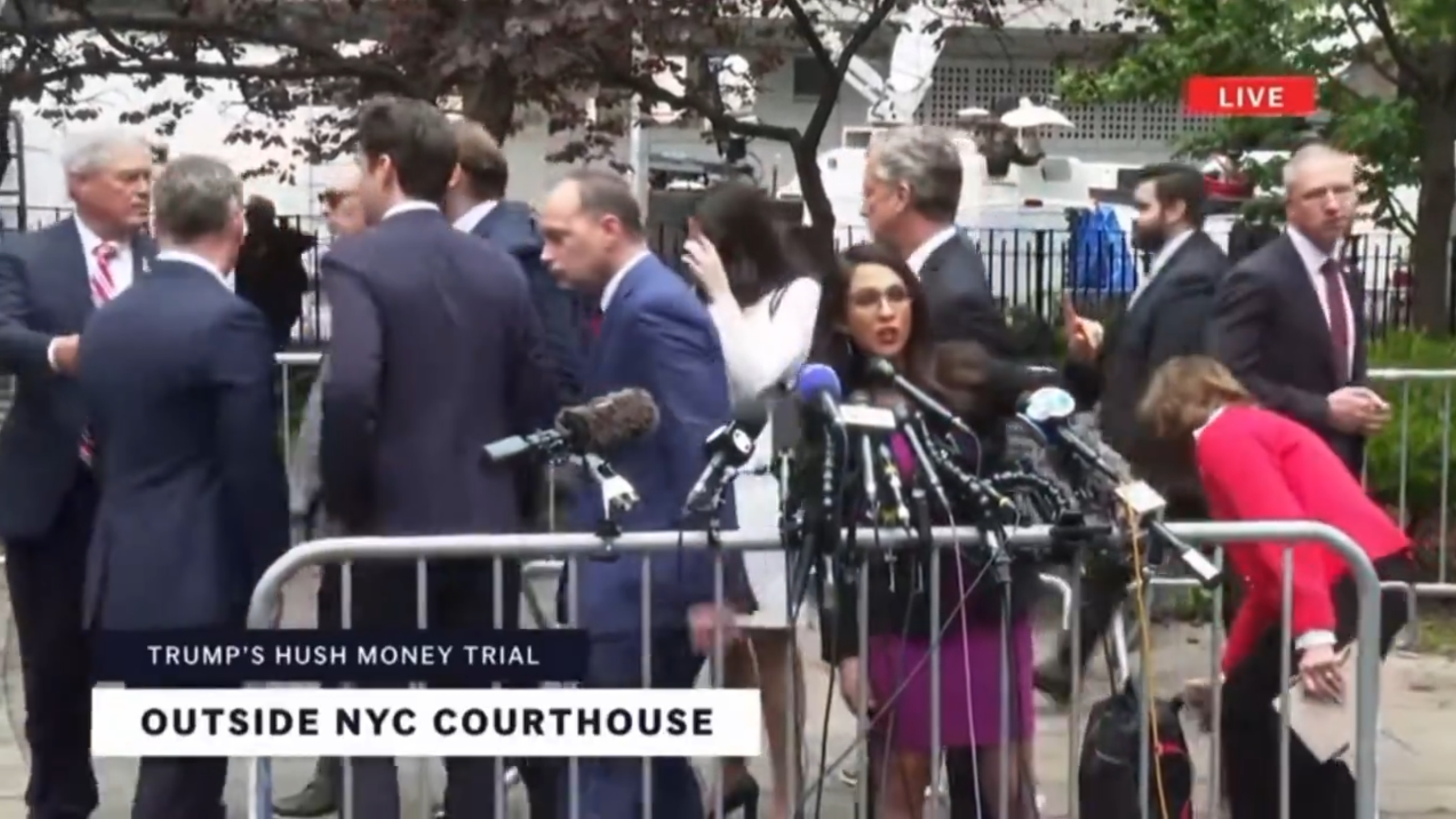 Lauren Boebert Heckled While Defending Trump Outside Court