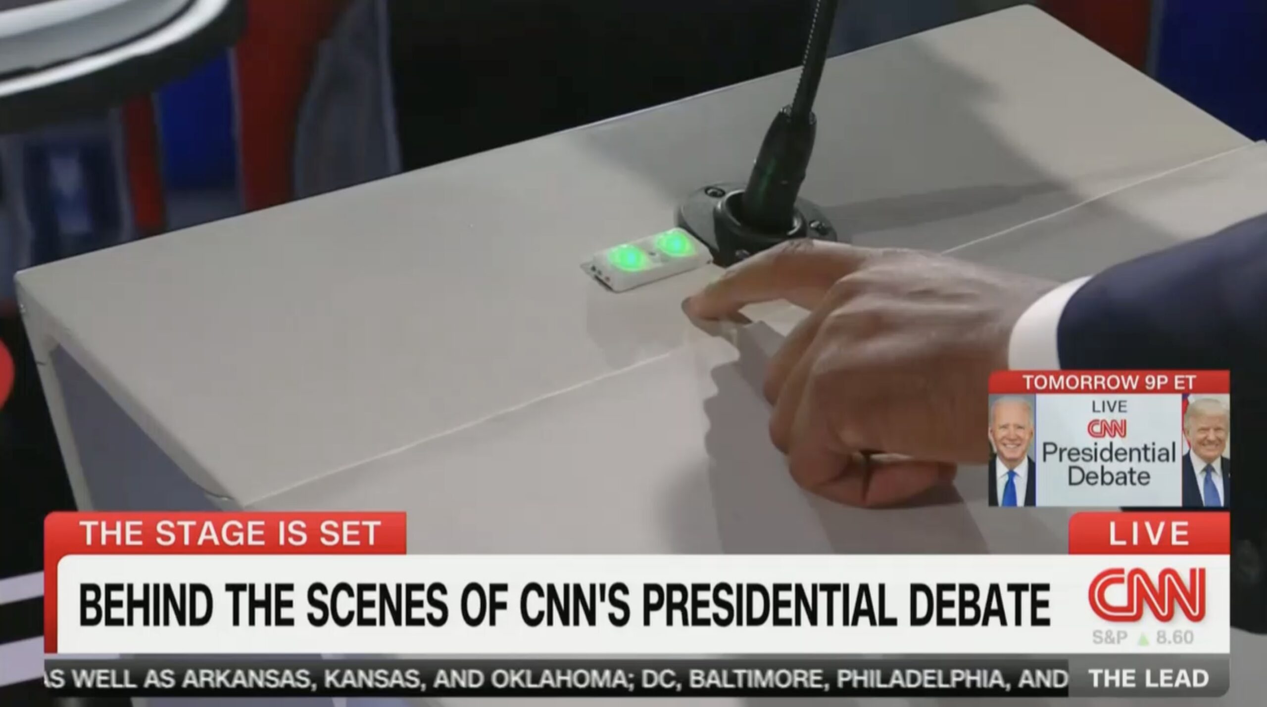 CNN Demonstrate How Cut Mics Will Work at Trump-Biden Debate