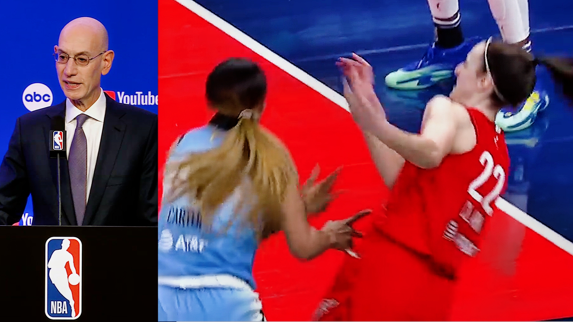 Adam Silver: Caitlin Clark Foul Welcome To The League Moment
