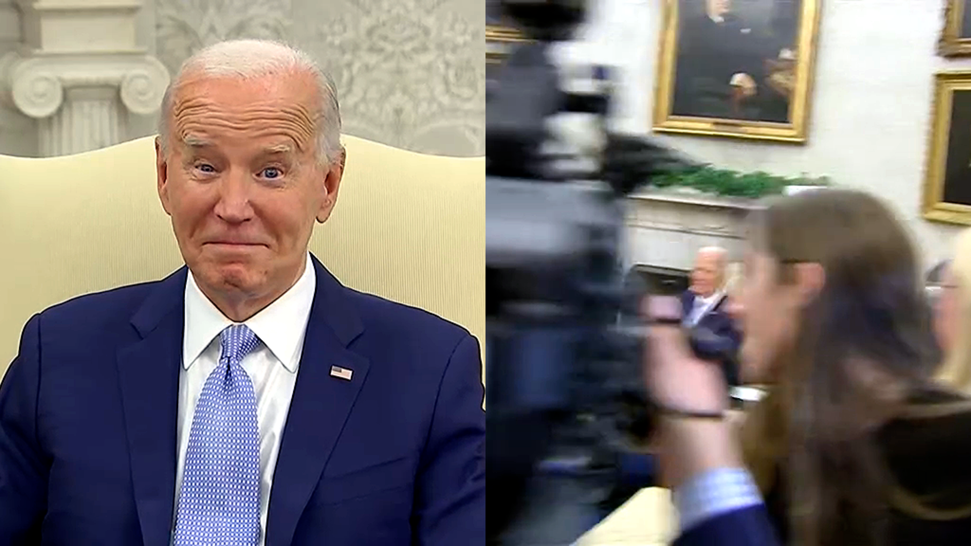 Biden Laughs As Reporters Scream About George Clooney Op-Ed