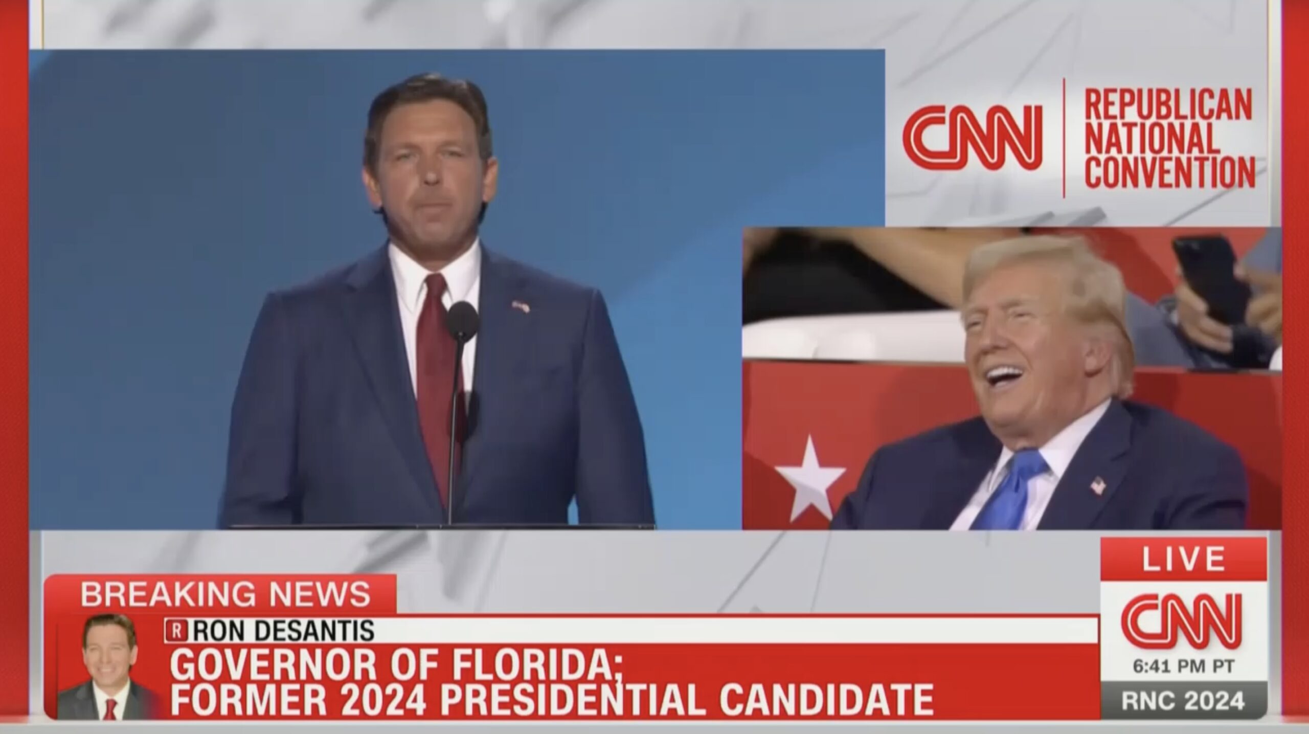 Ron DeSantis Gets a Big Laugh From Trump With Slam on Biden’s ‘Weekend ...