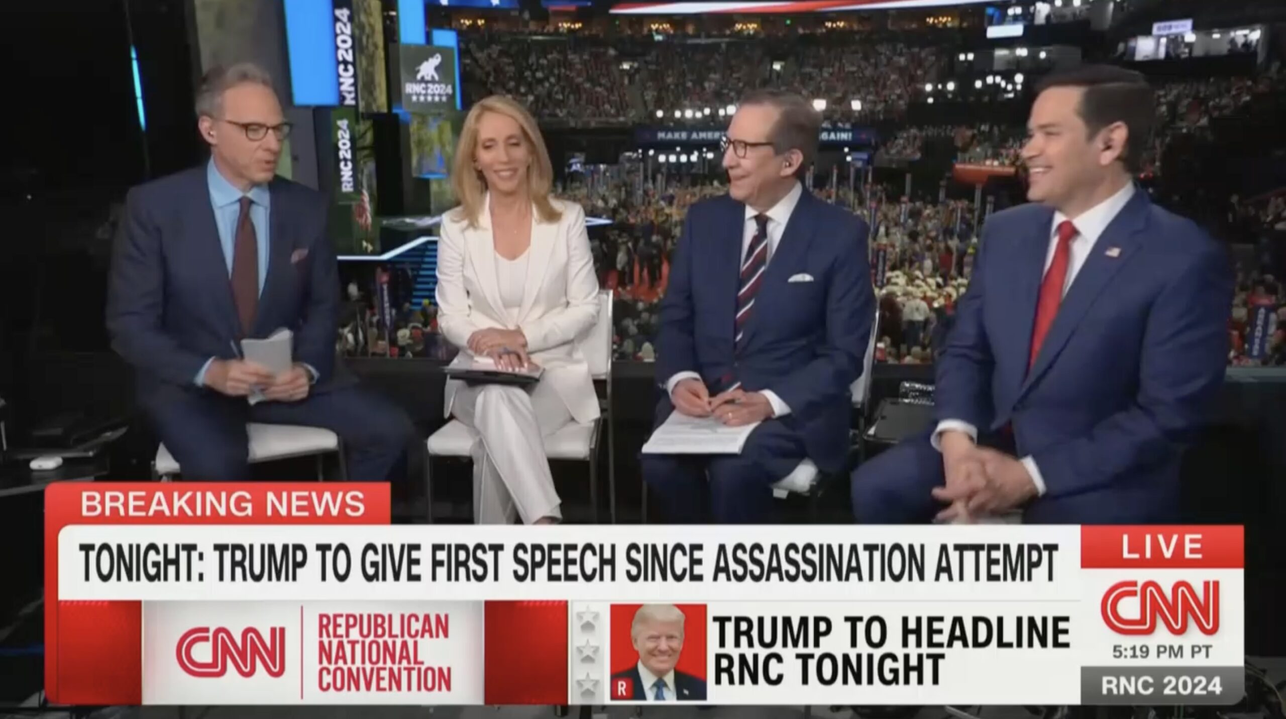 Jake Tapper Digs at MSNBC for Remote RNC Set: 'We're Live'