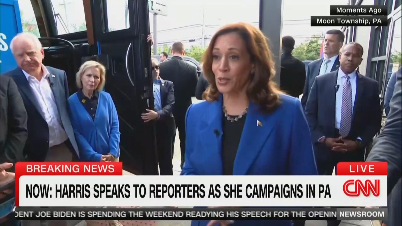 Kamala Harris Takes Questions From Reporters In PA
