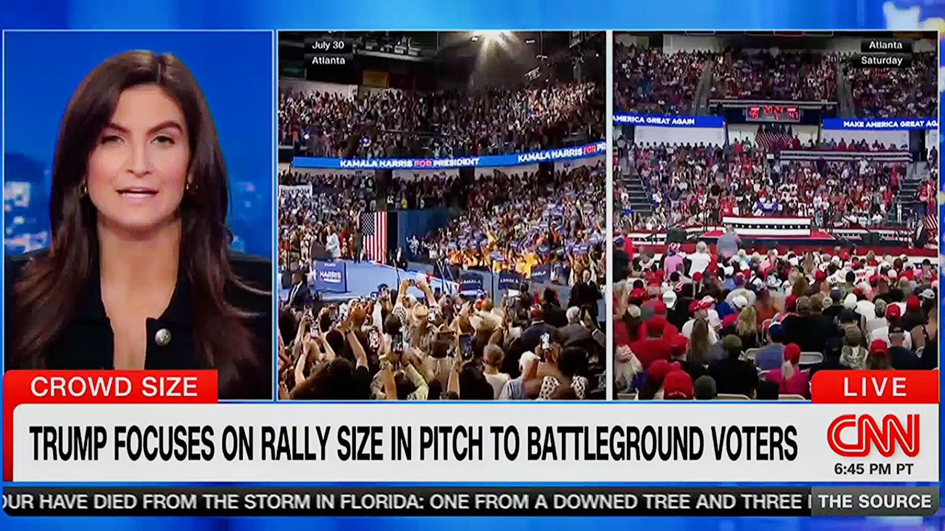 Kaitlan Collins Hits Trump Crowd Size Claim With Splitscreen