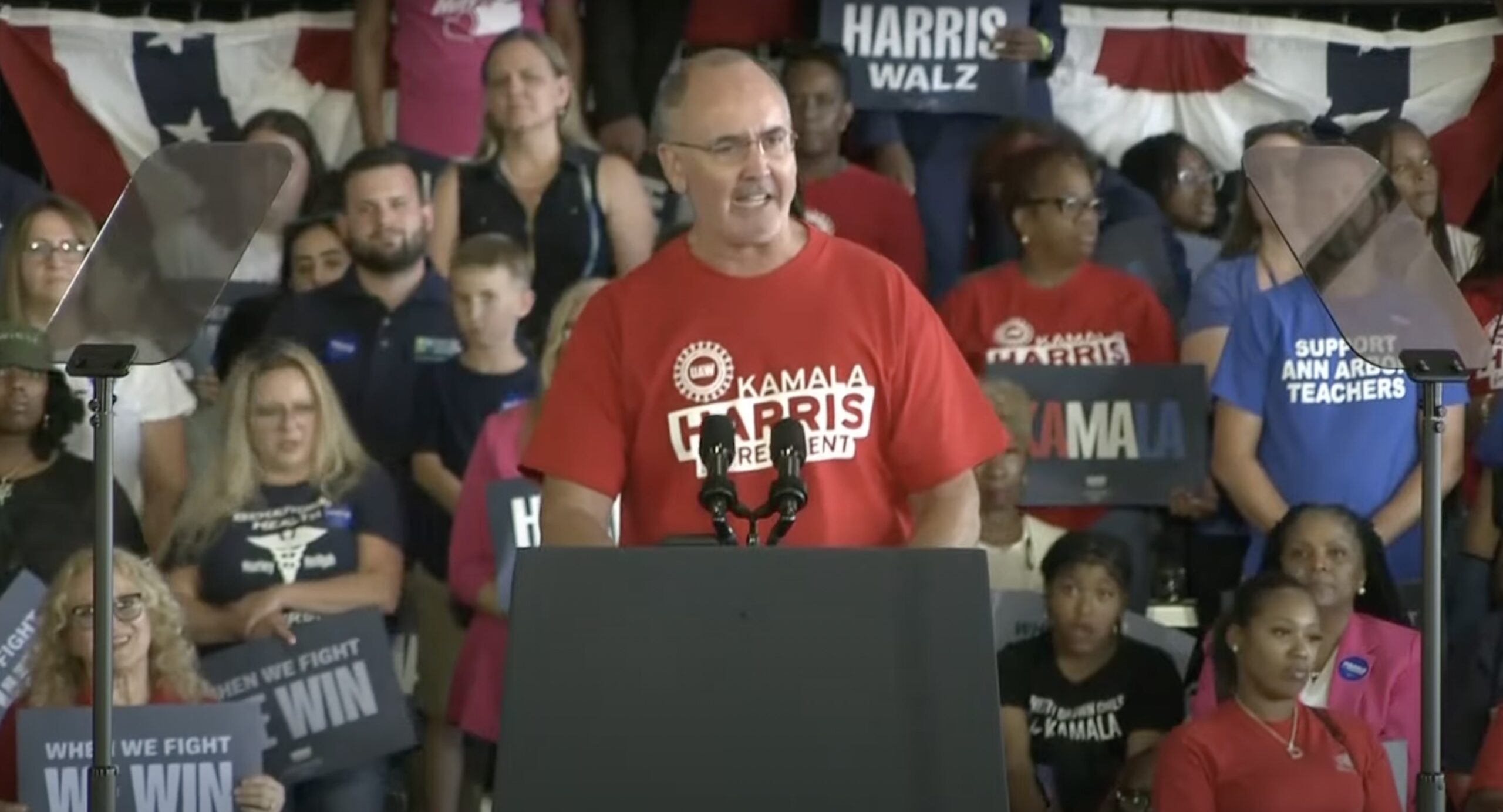 ‘I’m F*cking Angry!’ Auto Union Chief Lets Loose at Kamala Harris Rally