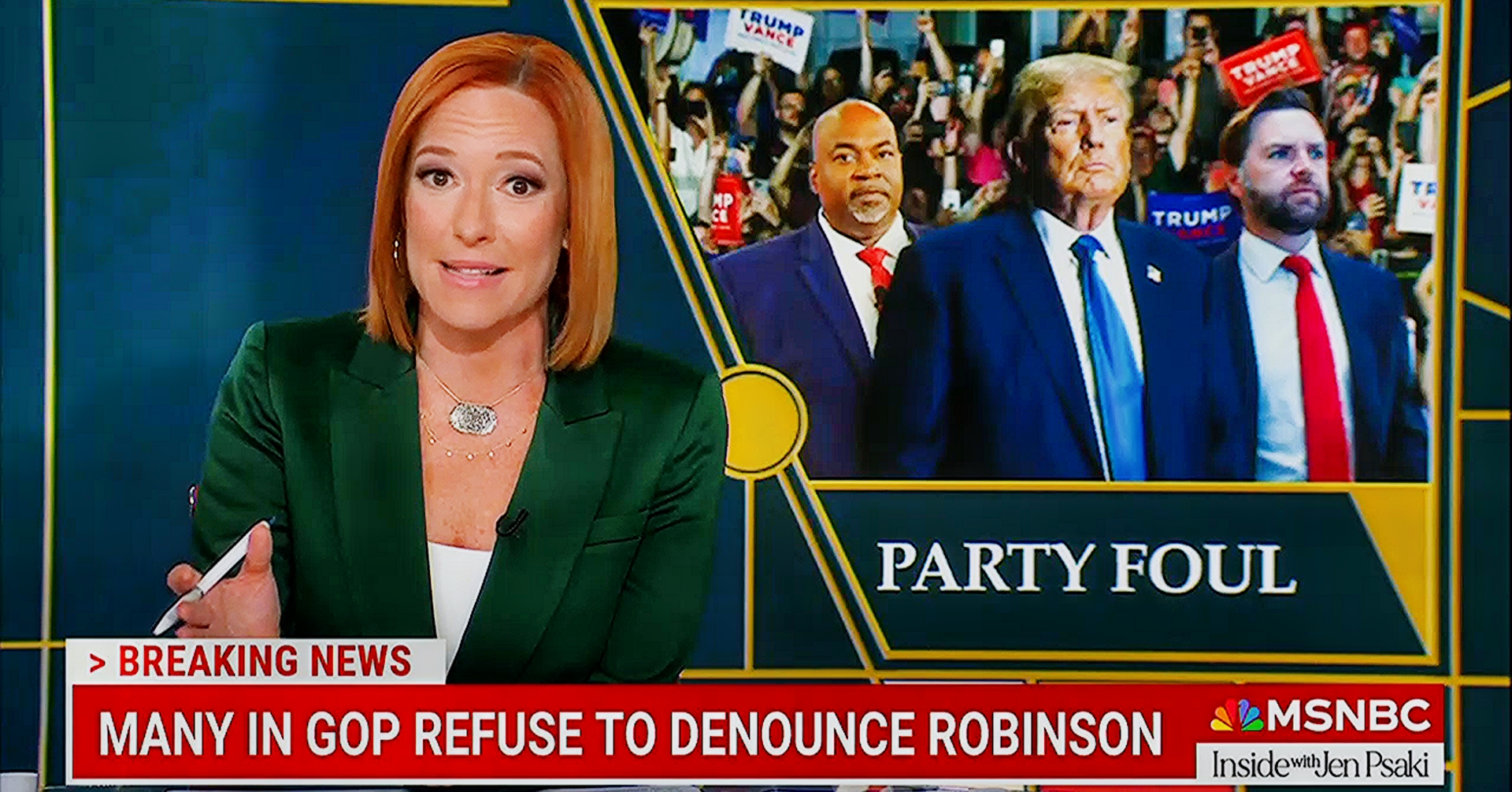 MSNBC Jen Psaki Rips Trump,GOP On Mark Robinson 'Black Nazi'