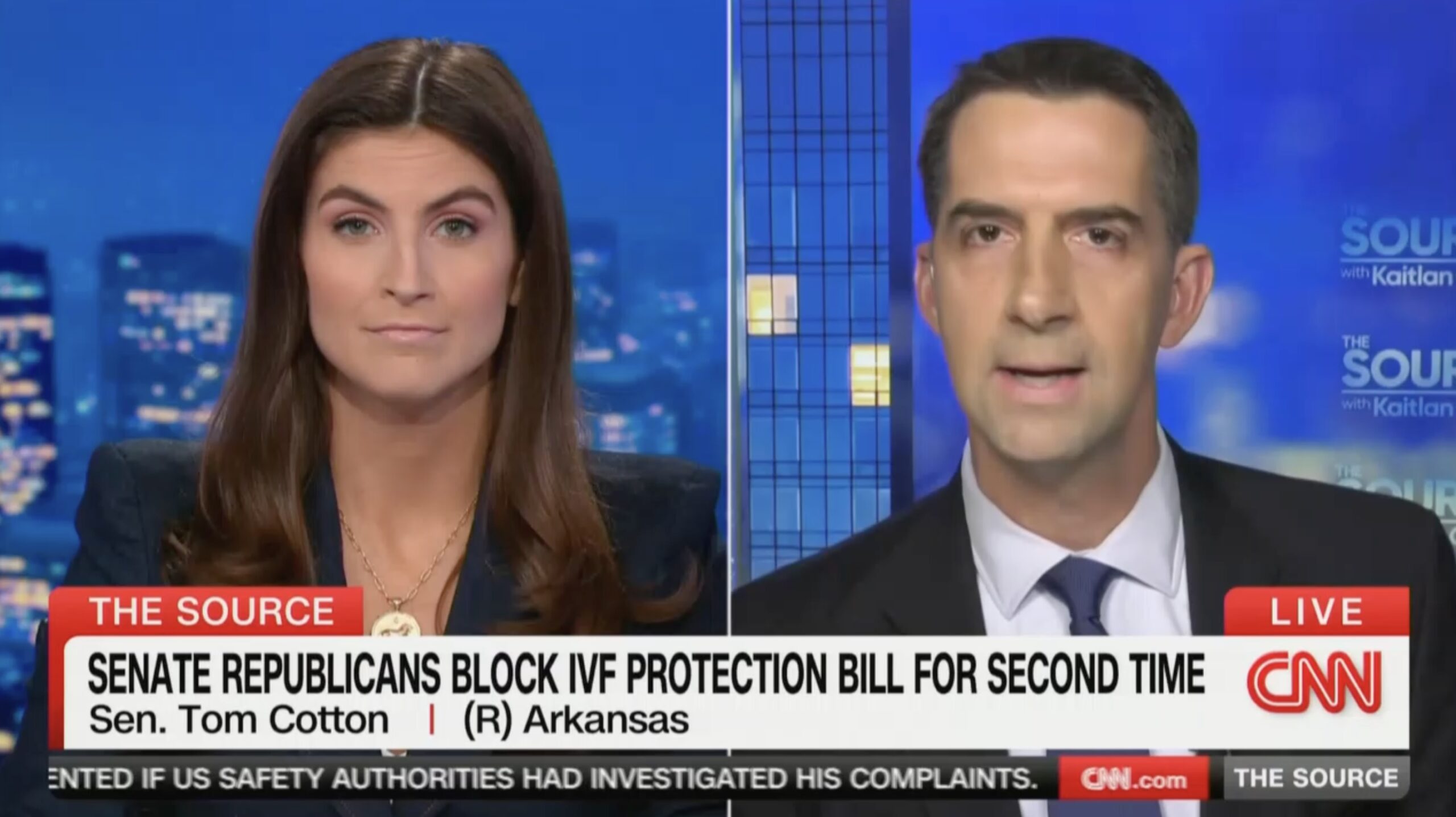 Tom Cotton Throws Down with CNN's Kaitlan Collins on IVF