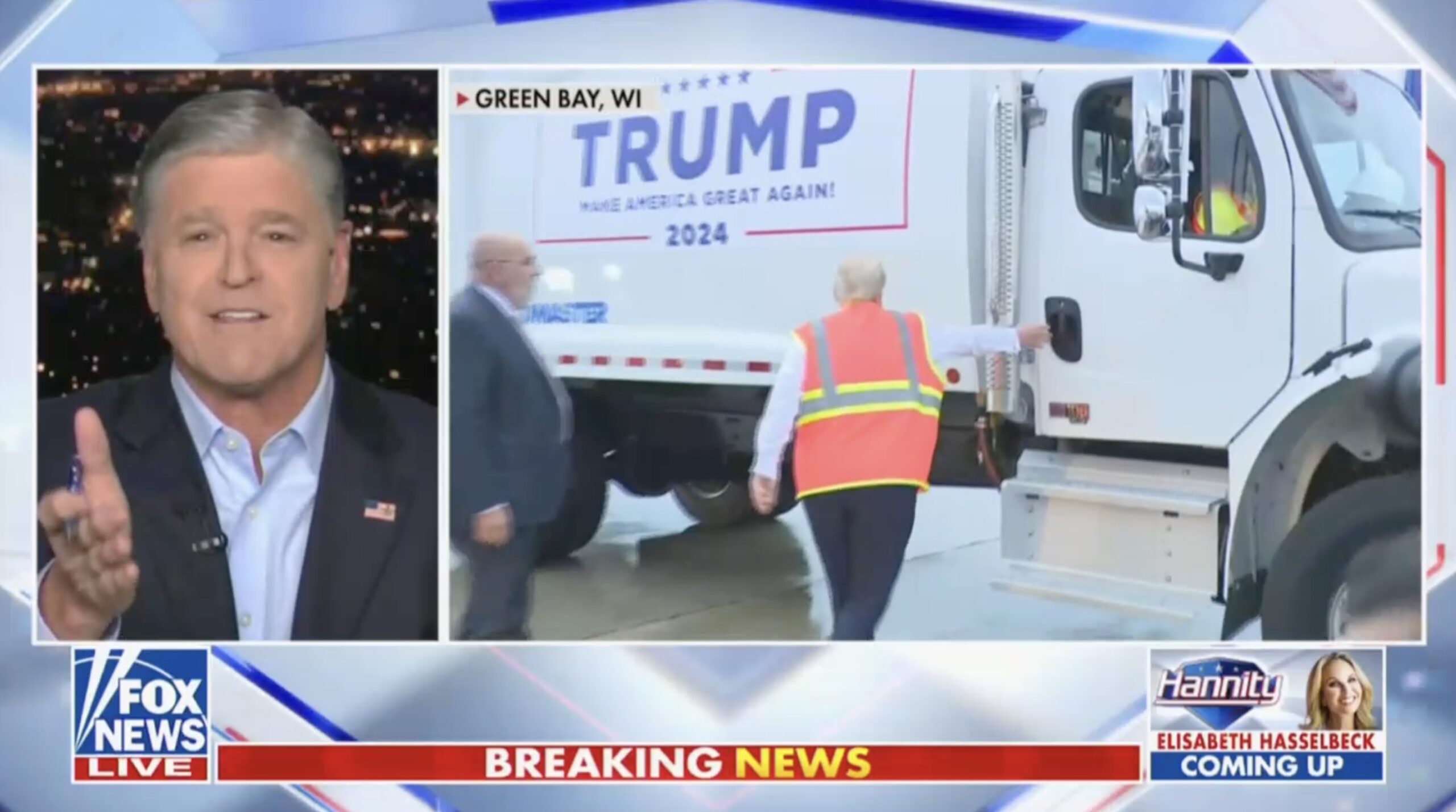 Sean Hannity Praises ‘Epic Moment’ as Trump Stumbles into Truck