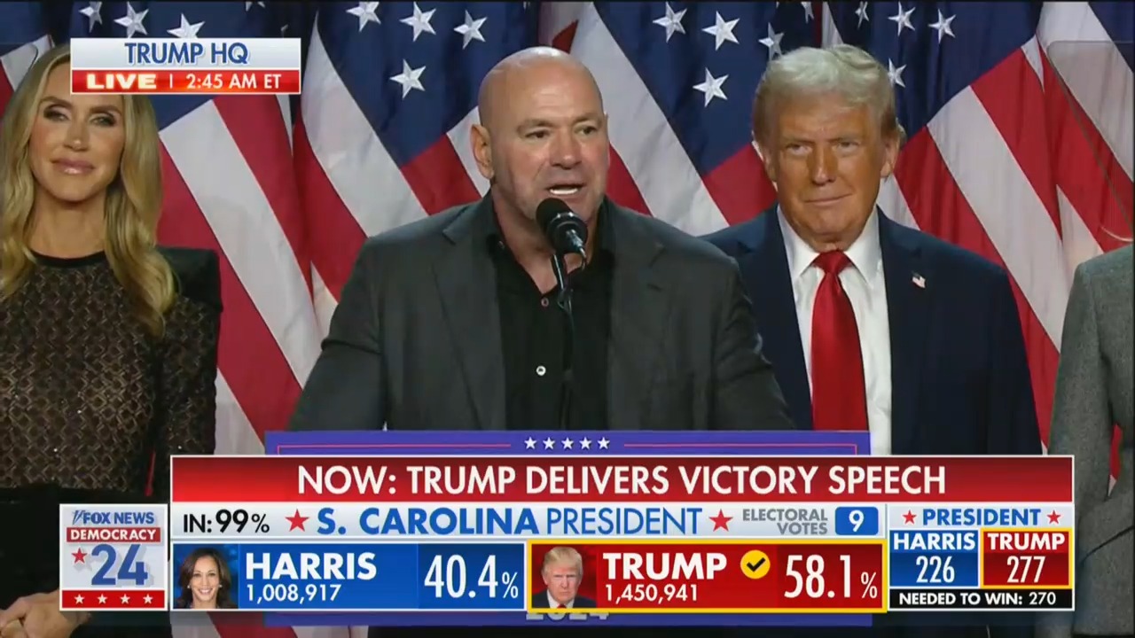 Dana White Praises Joe Rogan During Trump Victory Speech