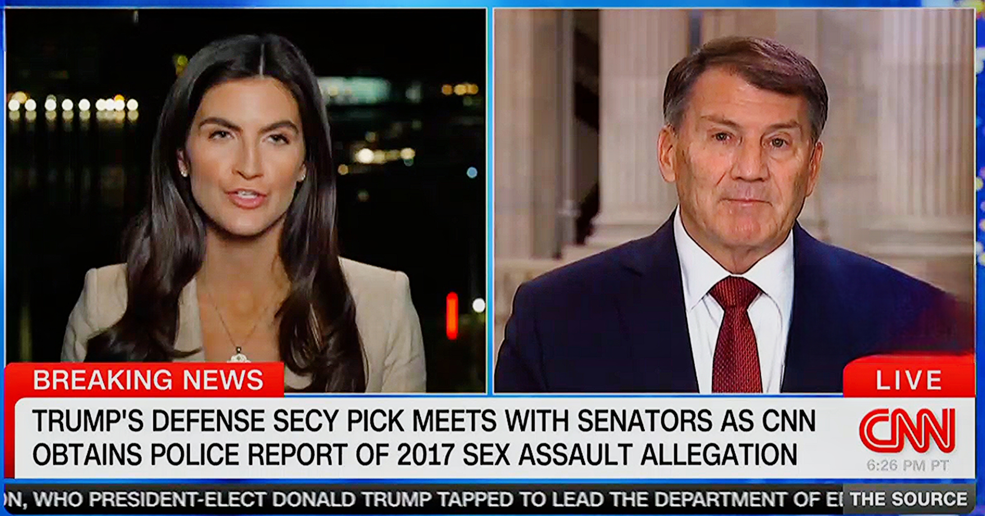 Kaitlan Collins Confronts Mike Rounds On Pete Hegseth Rape Claim