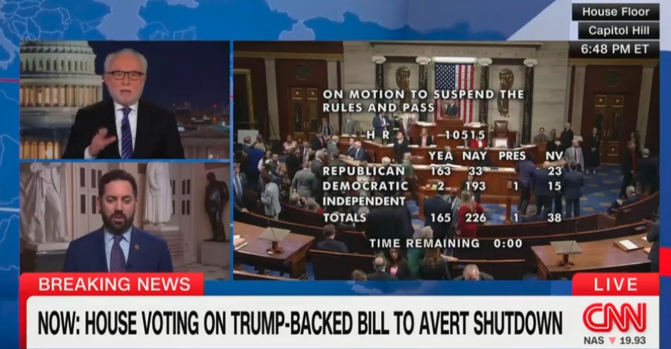 Wolf Blitzer Battles Mike Lawler During Failed Funding Vote