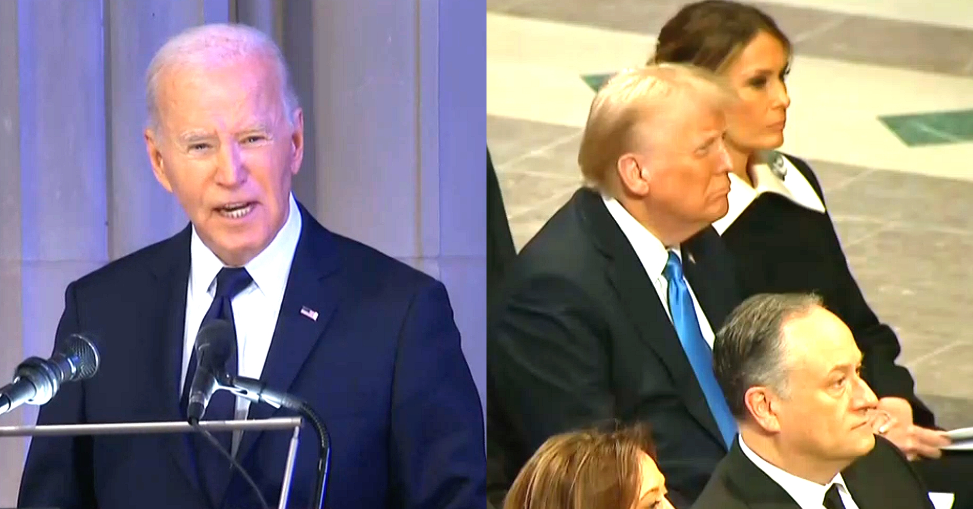 CNN Shows Trump As Biden Rips Abuse Of Power at Funeral