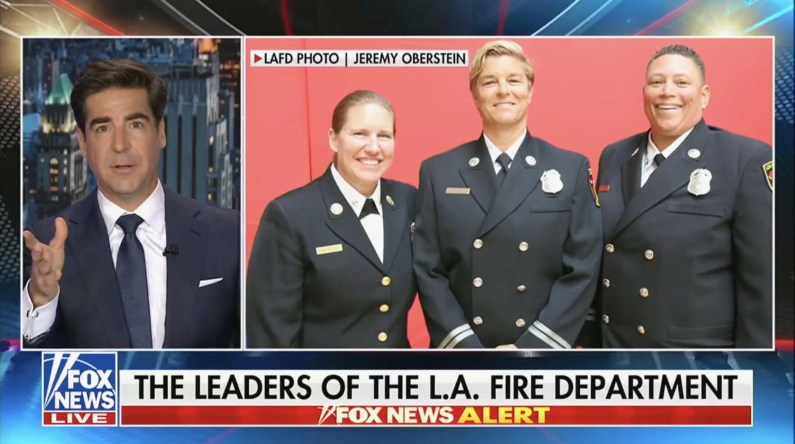 Jesse Watters Criticizes Photo of Female LAFD Firefighters