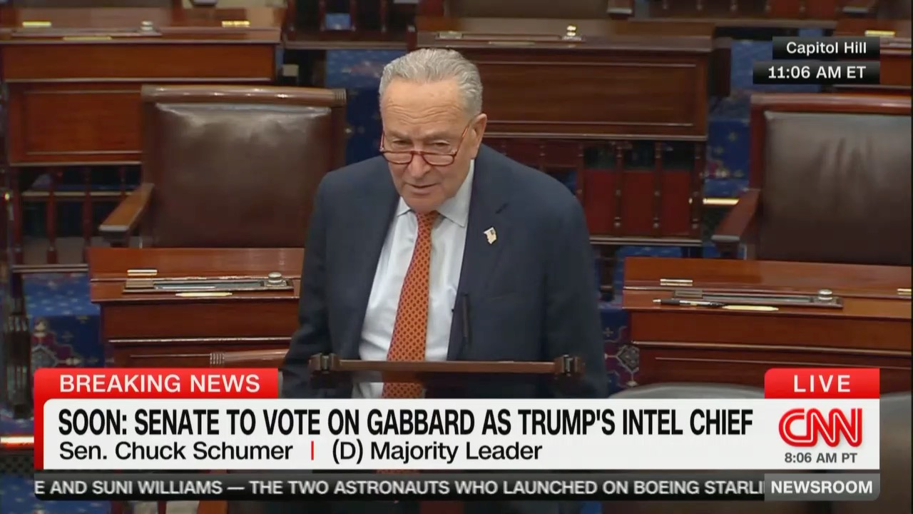 Chuck Schumer Pleads With Republicans to Block Tulsi Gabbard