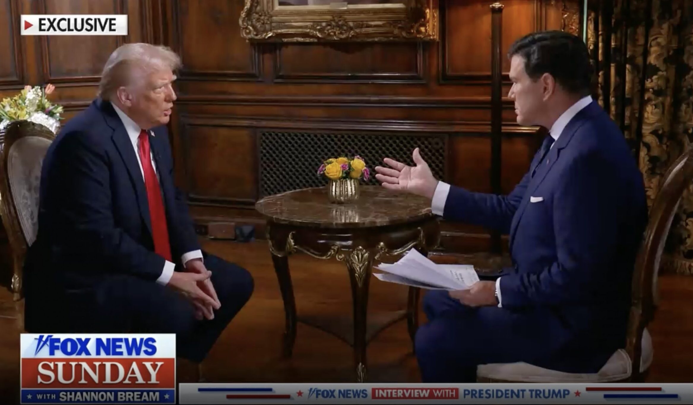 Bret Baier Asks Trump About Elon Musk — Super Bowl Interview