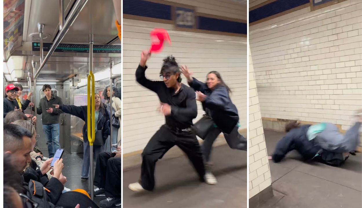 WATCH: Subway Rider Tries to Steal MAGA Hat From Trump Fan