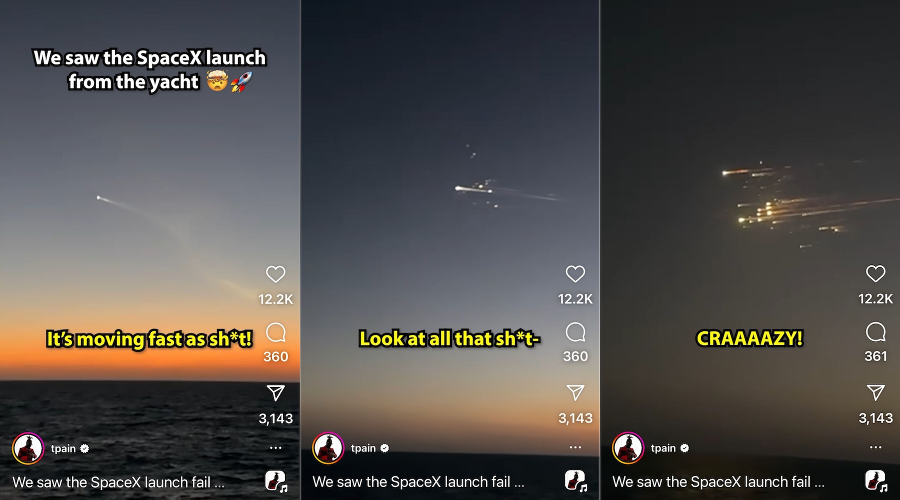 T-Pain Films His Reaction Watching SpaceX Launch Explode
