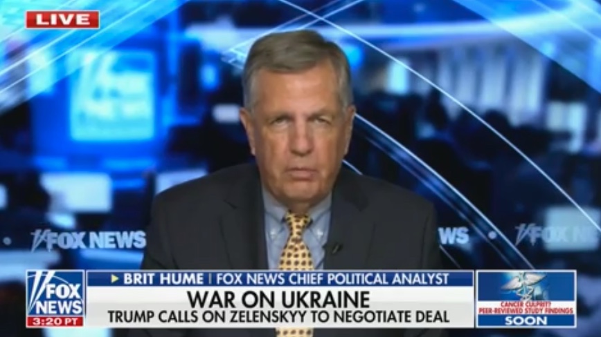 Fox's Brit Hume Baffled by Trump's Putin/Zelensky Comment