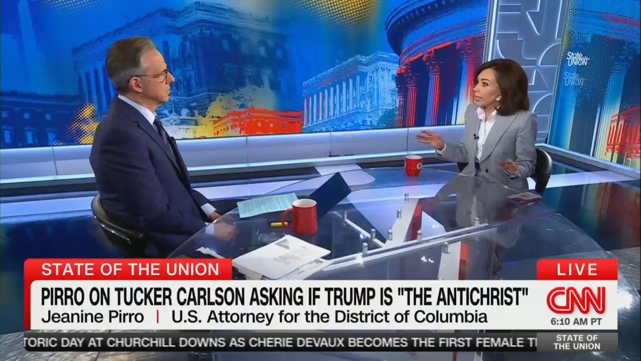 Jeanine Pirro Asked About Tucker Carlson's Antichrist Remark