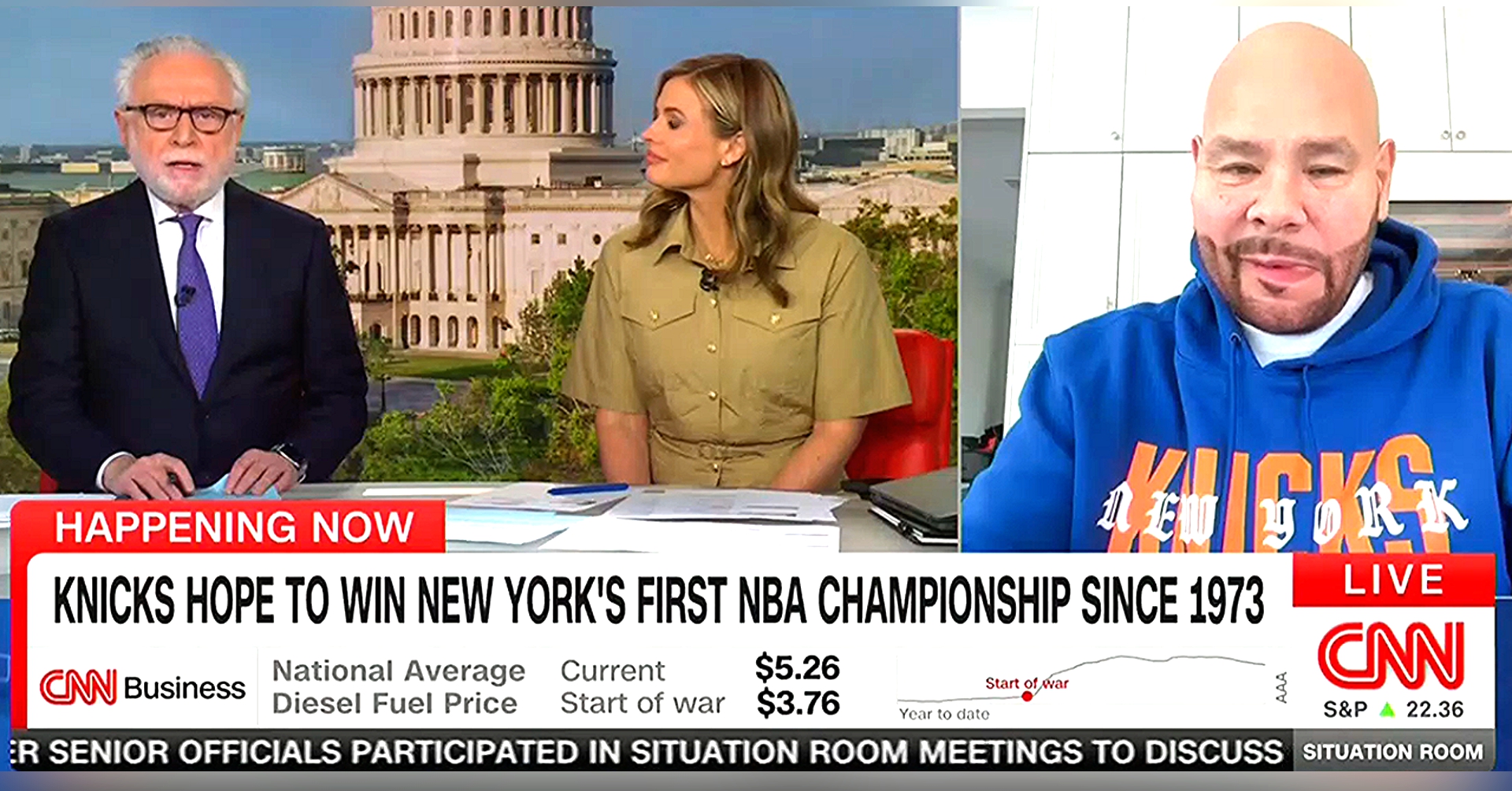 Wolf Blitzer Asks Rap Superstar if He Foresaw Knicks Run