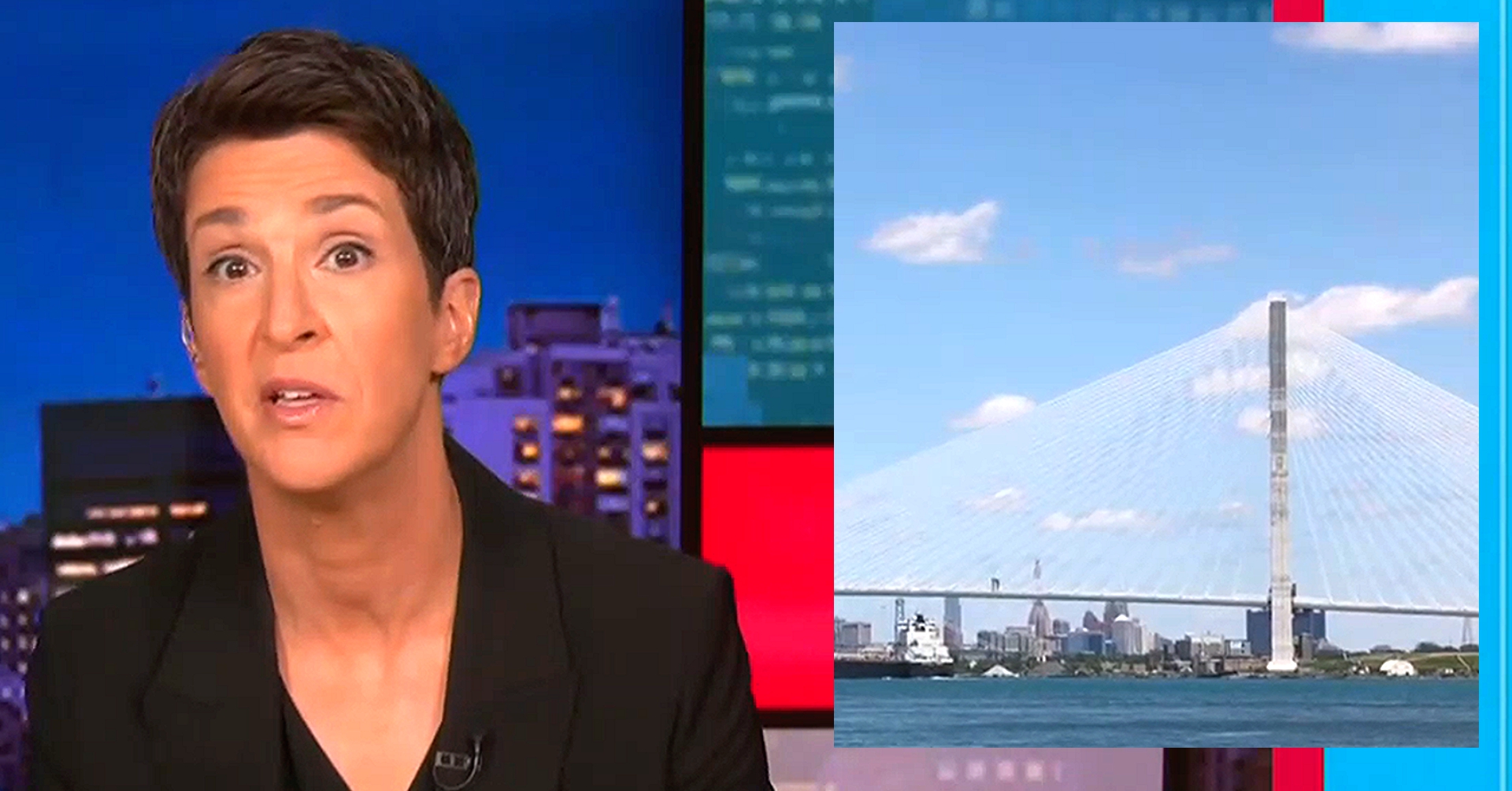 Maddow Savages 'Shamelessly Corrupt' Trump On Blocked Bridge