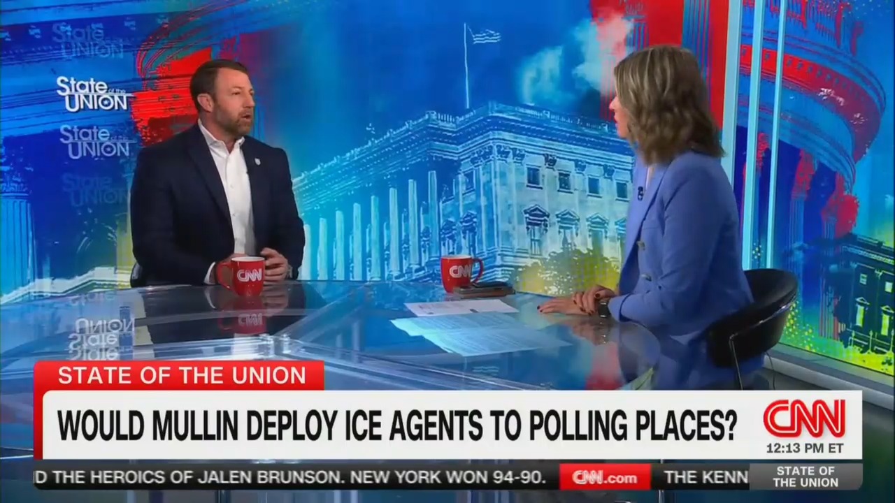 Markwayne Mullin Pressed On Sending ICE Agents to Polls